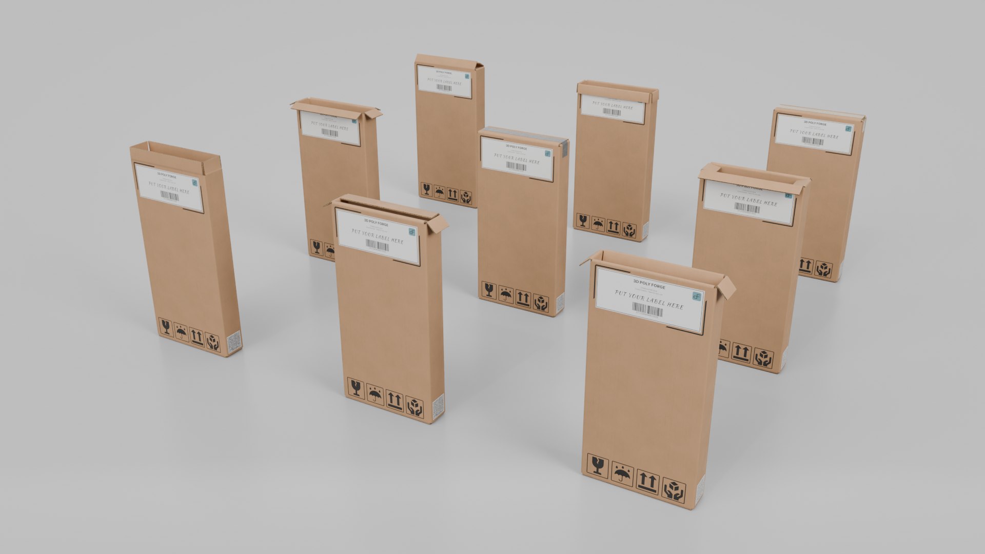 Cardboard Box R-024 - Rigged And Customizable 3D Model - TurboSquid 2415623