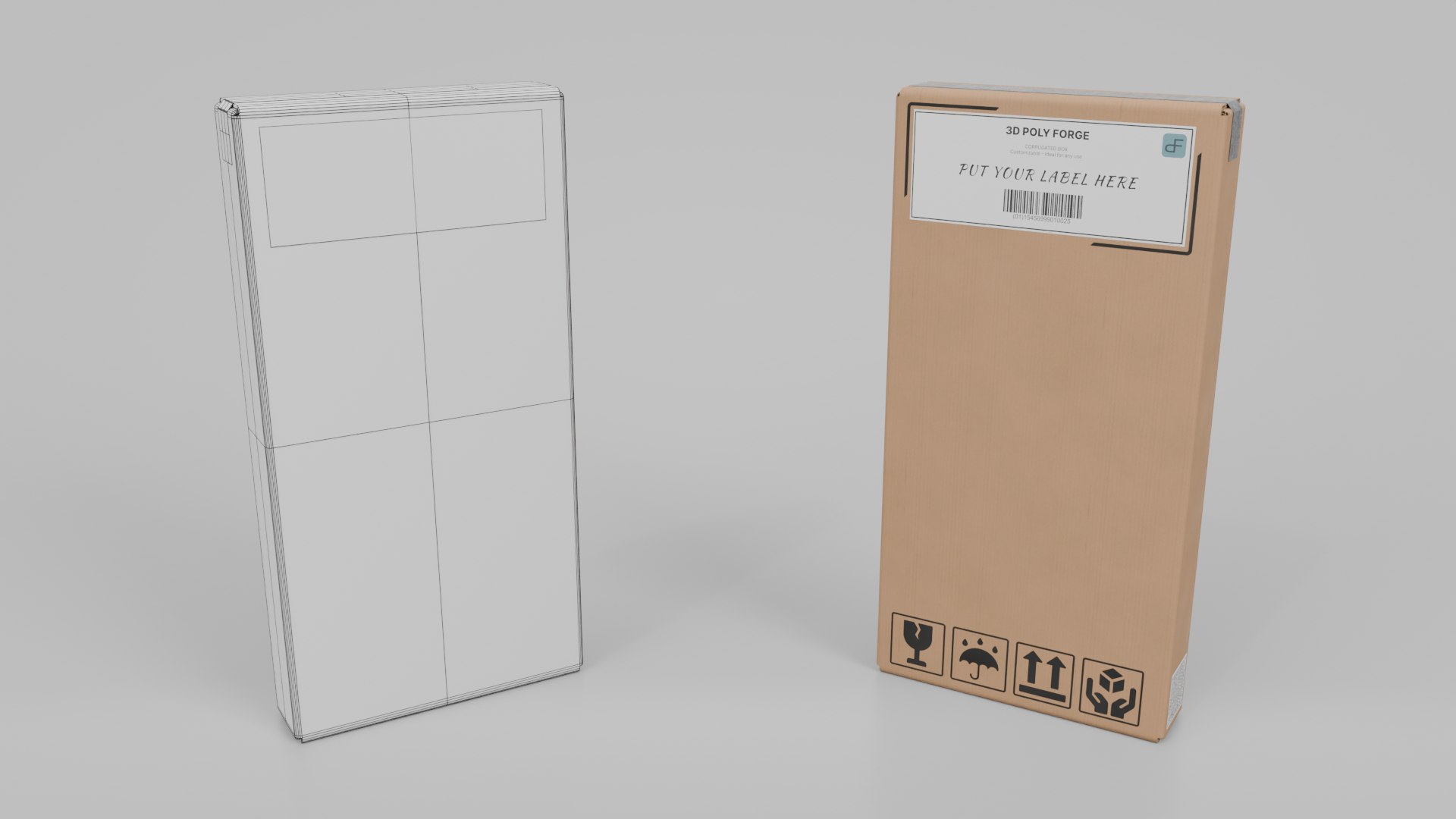 Cardboard Box R-024 - Rigged And Customizable 3D Model - TurboSquid 2415623