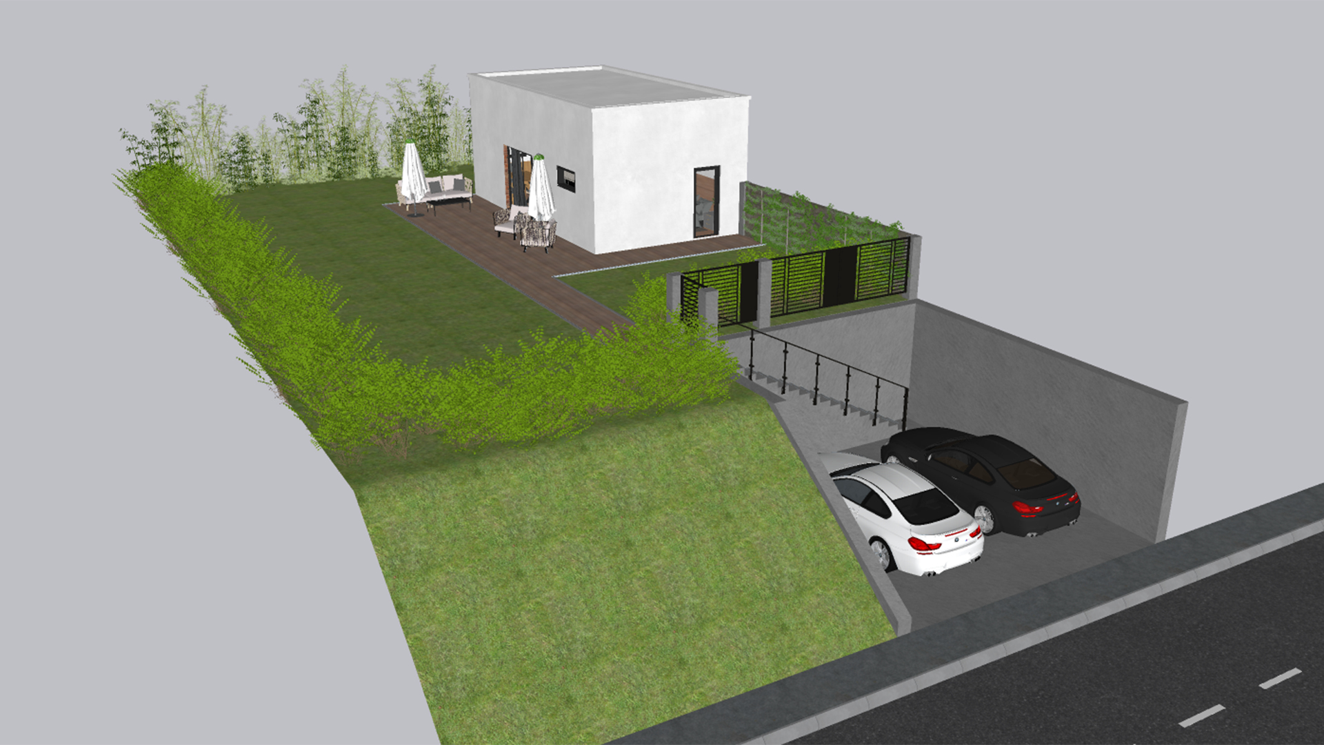 Modern House With Garden 3D - TurboSquid 2179810