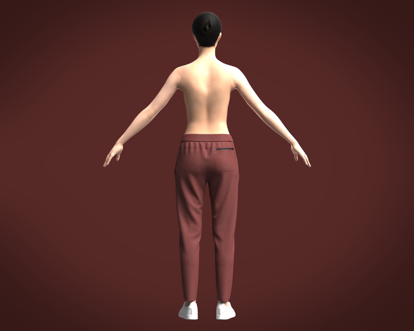 3D Ladies Red Woven Pant Model - TurboSquid 1982243