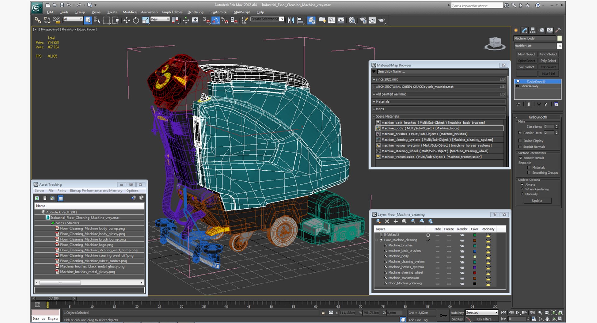 3D model industrial floor cleaning machine - TurboSquid 1364877