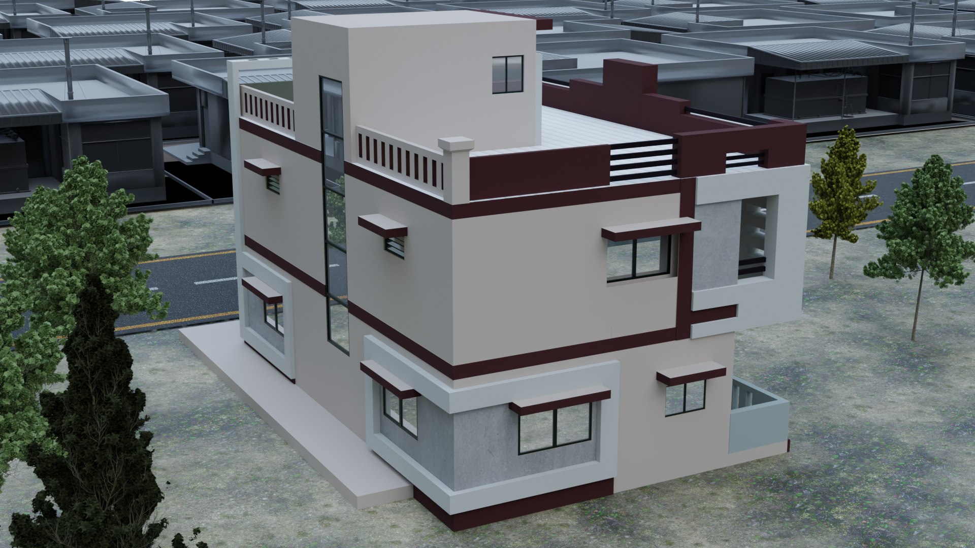 Modern Home Exterior 3D model - TurboSquid 2166111