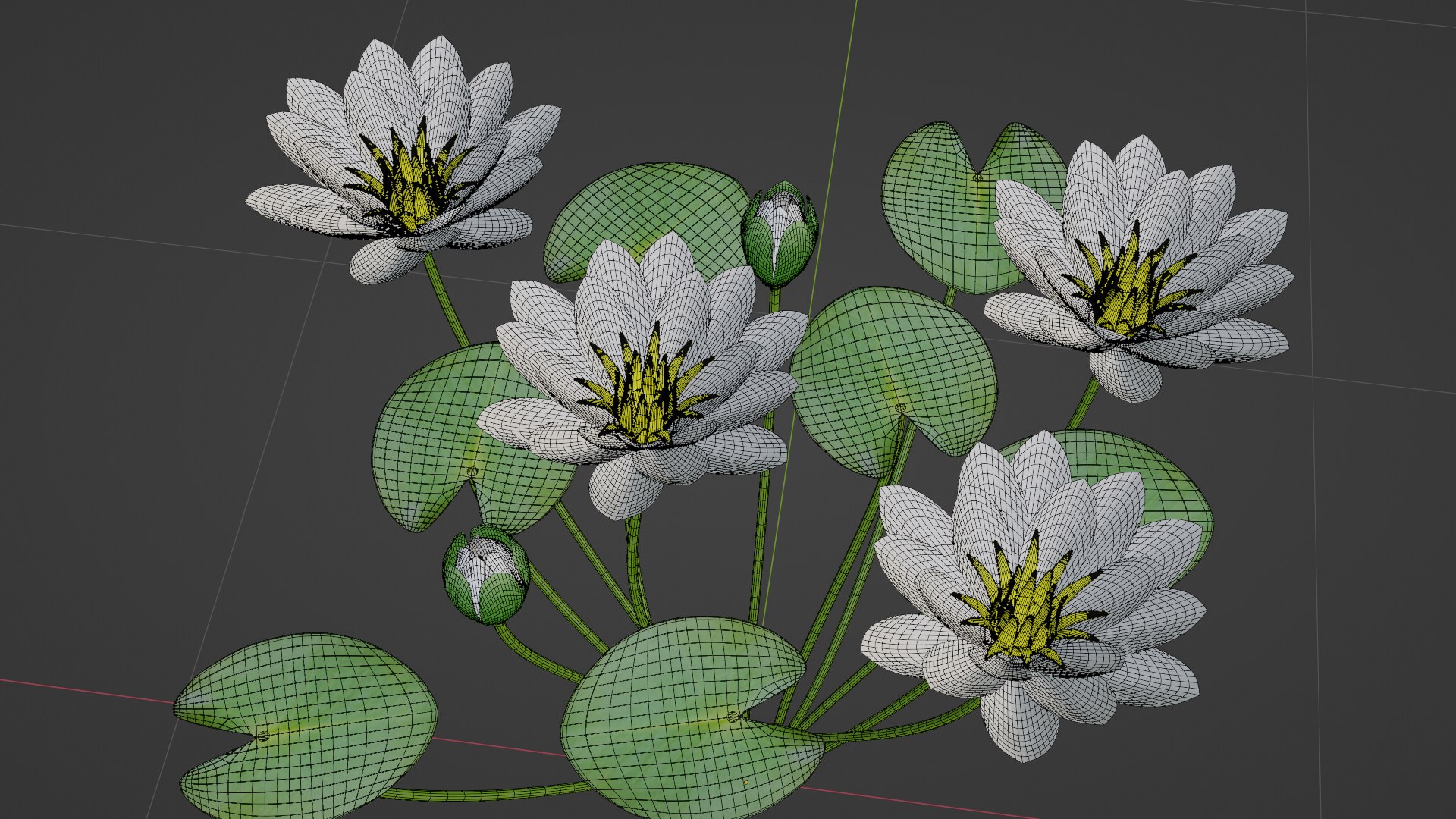 3D Water Lily White Model - TurboSquid 2073367