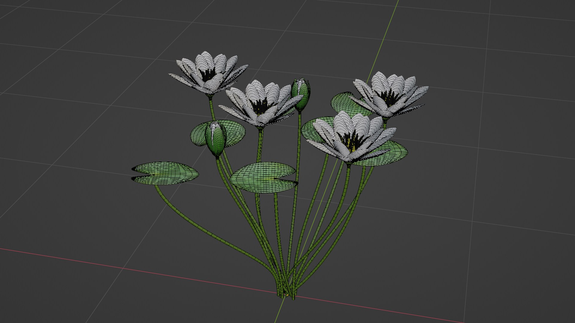 3D Water Lily White Model - TurboSquid 2073367
