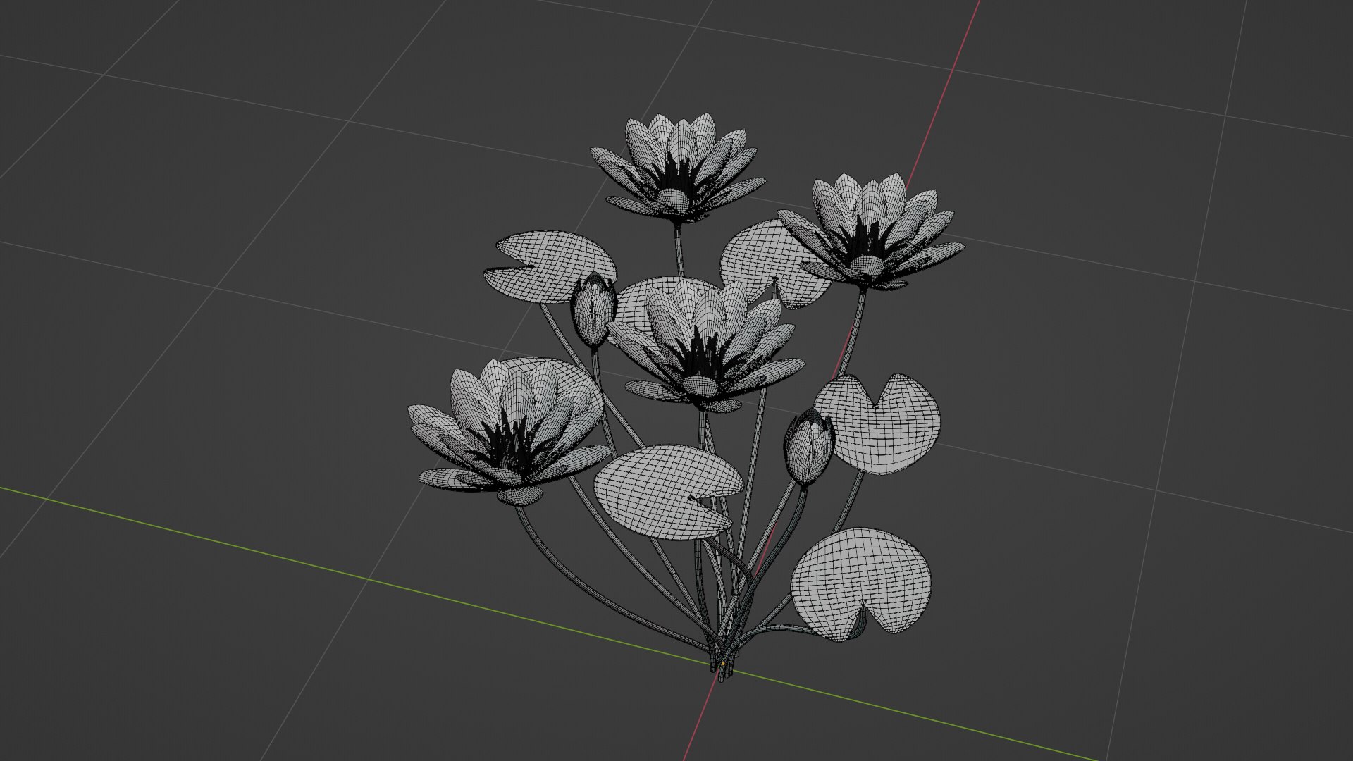 3D Water Lily White Model - TurboSquid 2073367