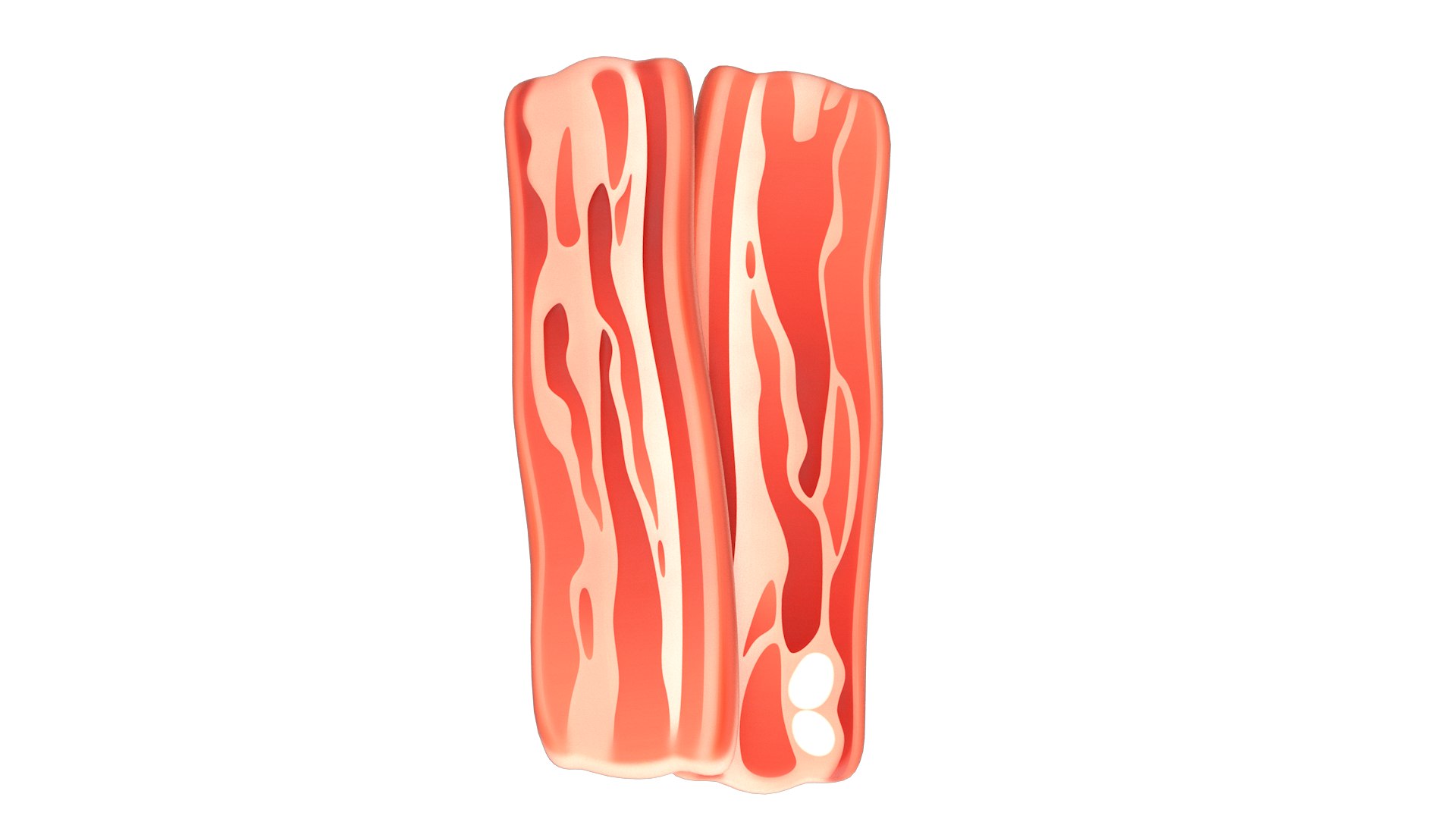 3D Cartoon Bacon Model - TurboSquid 2078970