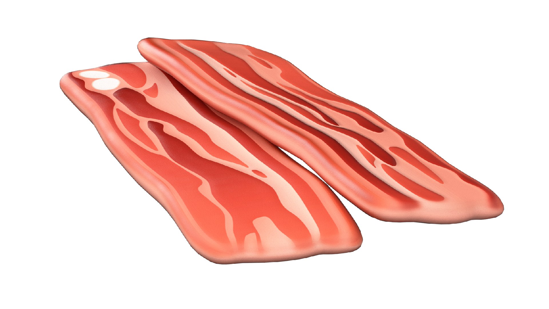 3D Cartoon Bacon Model - TurboSquid 2078970