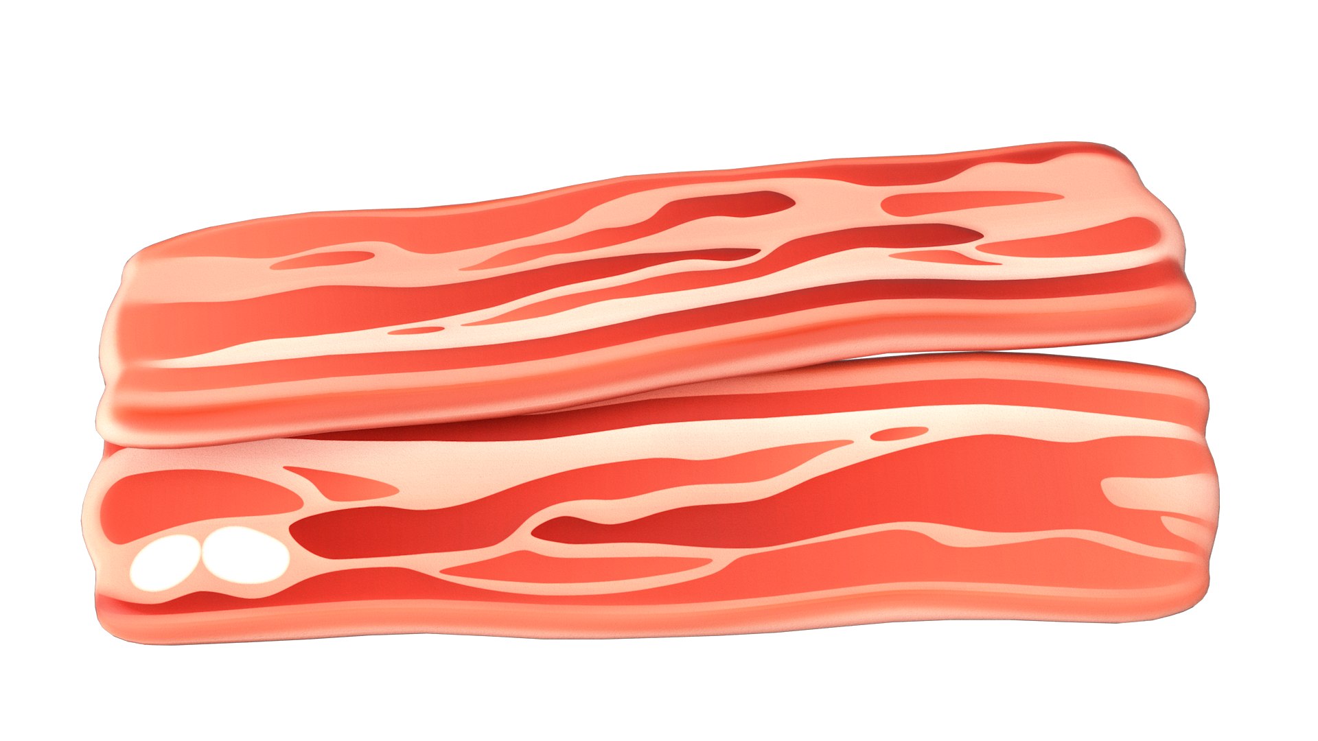 3D Cartoon Bacon Model - TurboSquid 2078970