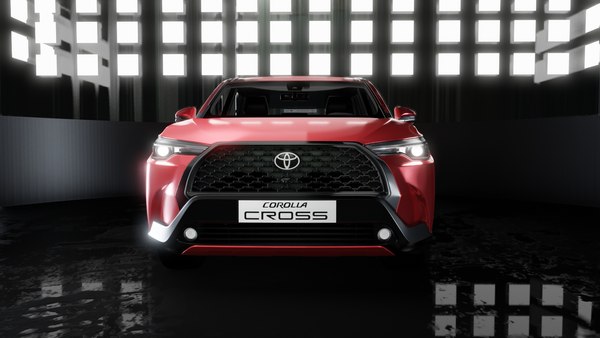 Car Toyota Corolla Cross 2021 Red in scene 3D - TurboSquid 1859065