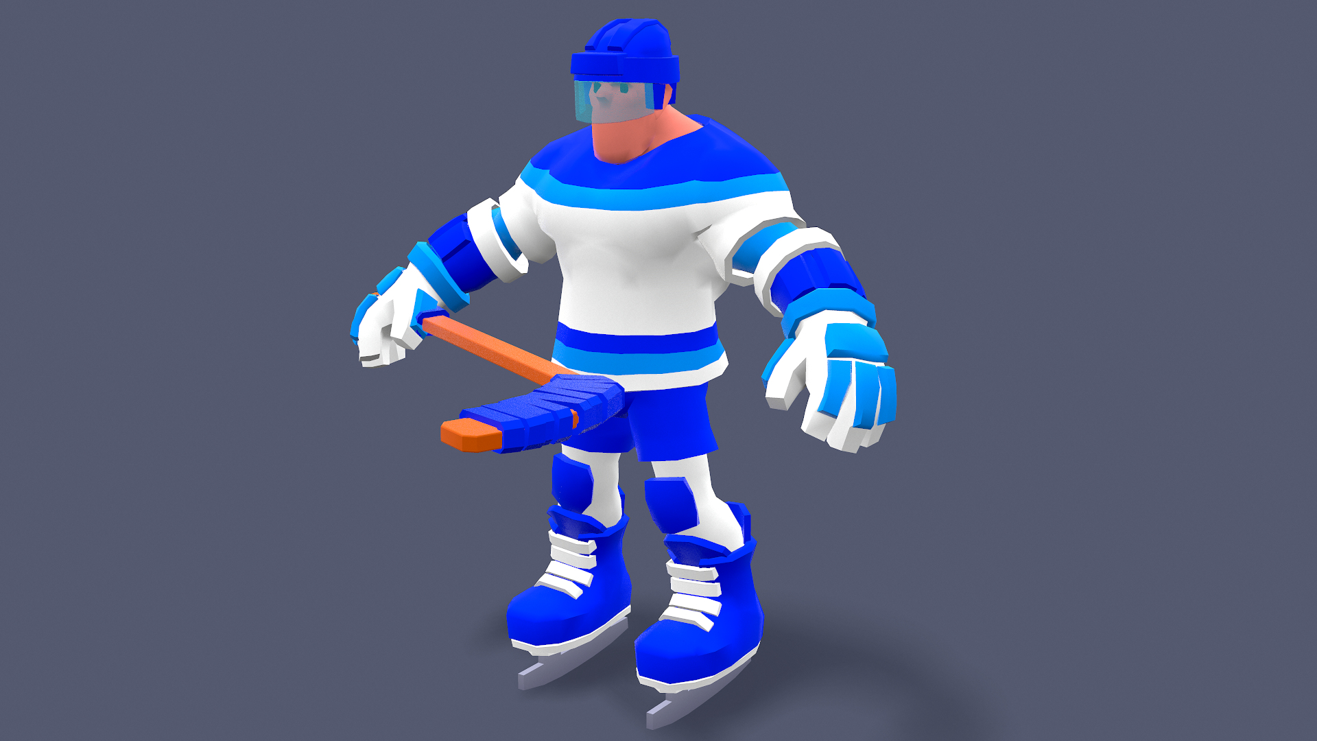 Cartoon Hockey Players Model - TurboSquid 2101019