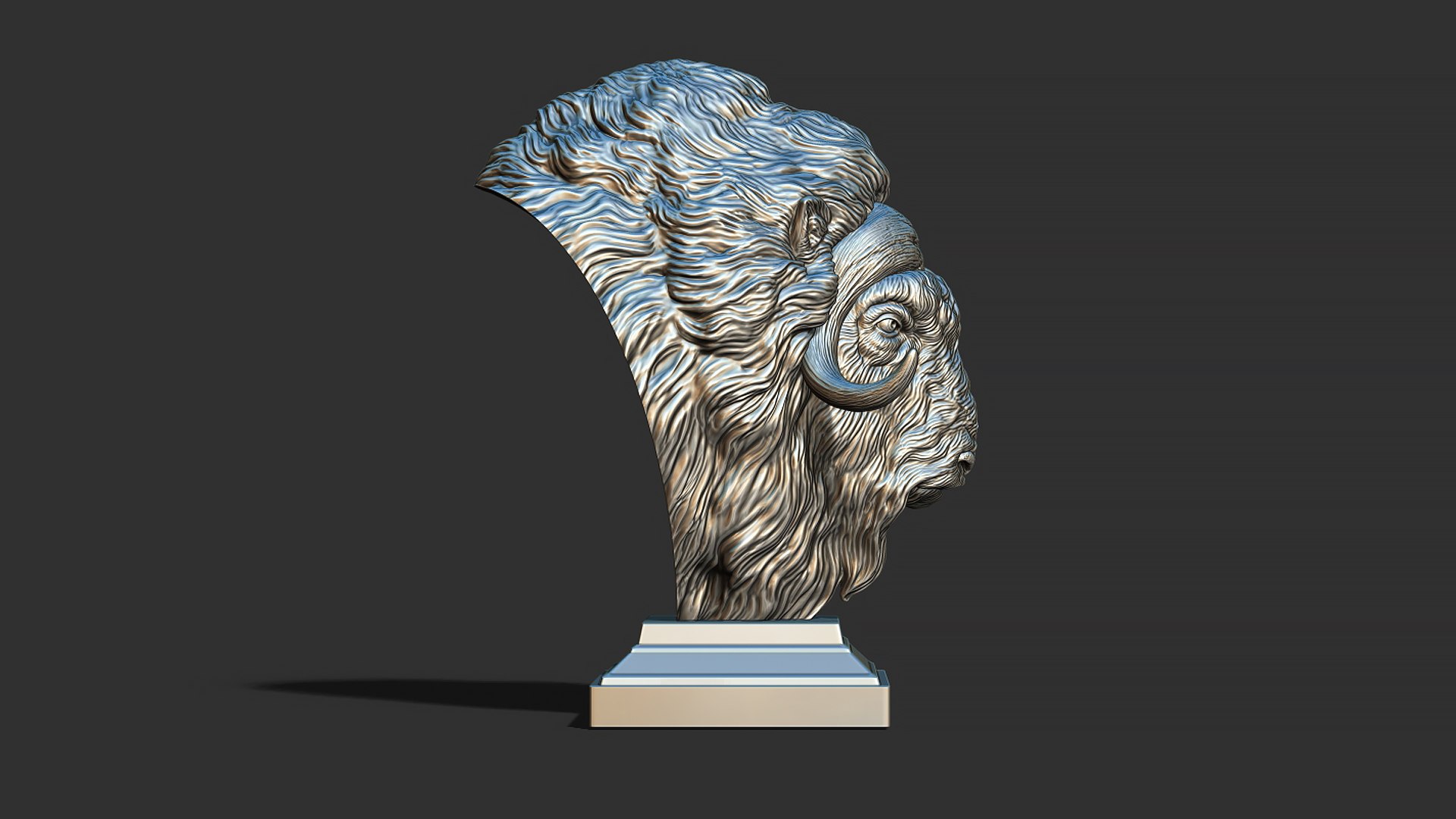 Musk Ox Head Bust 3D Model - TurboSquid 2024923
