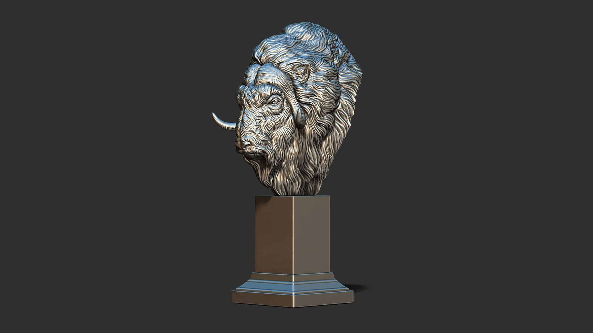 Musk Ox Head Bust 3D Model - TurboSquid 2024923