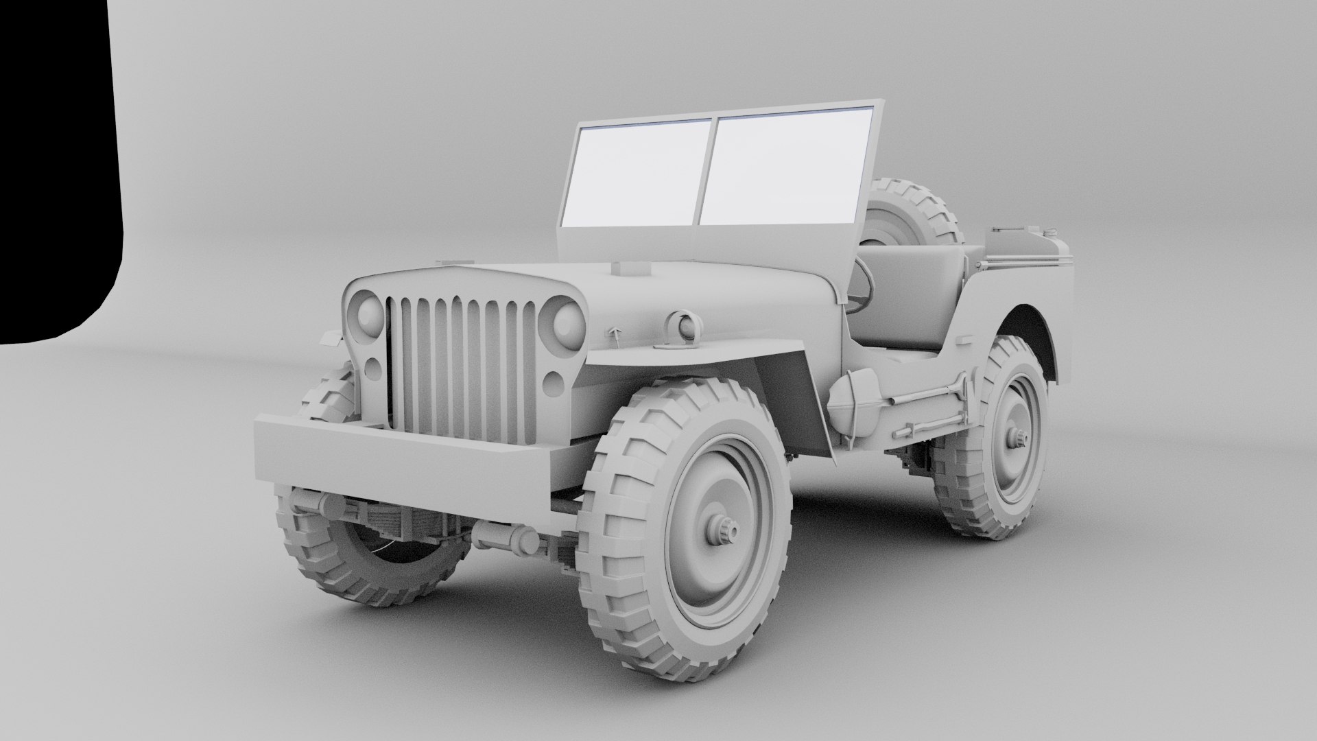 Jeep Willys 3D Model Realistic WWII Military Vehicle Maya 3D Model ...