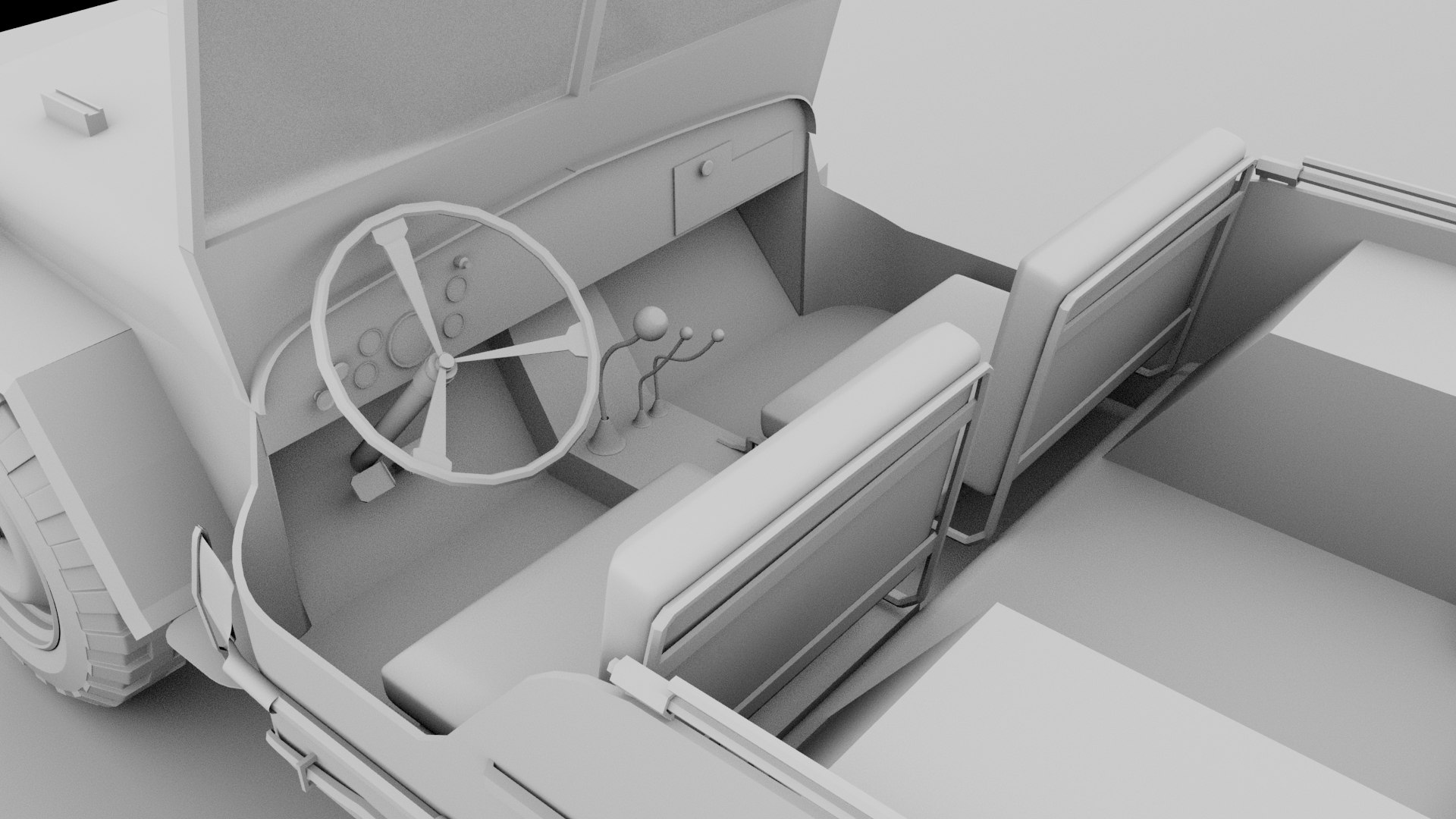 Jeep Willys 3D Model Realistic WWII Military Vehicle Maya 3D Model ...