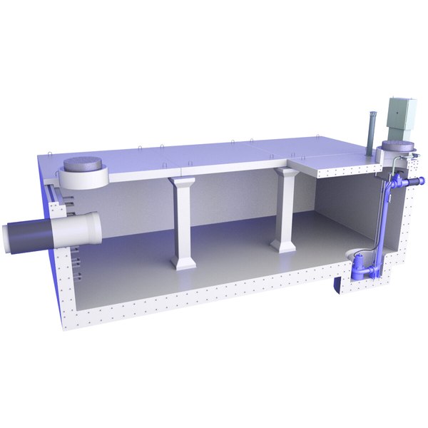 3D Underground Stormwater Rainwater Pump Station Tank 2 model ...