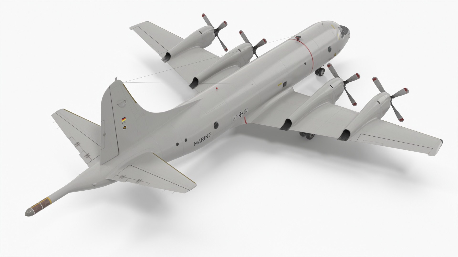 German Navy P3 Orion ASW Aircraft Rigged For Cinema 4D 3D Model ...