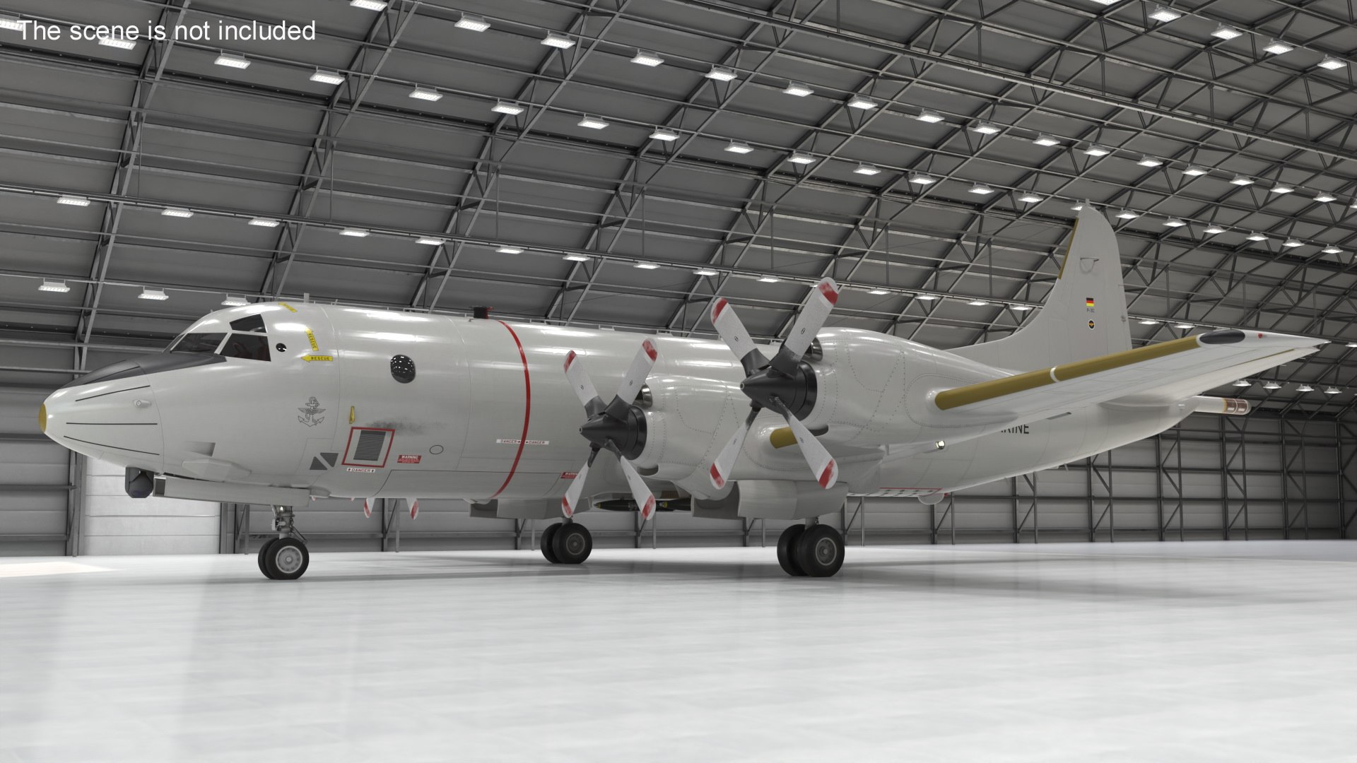 German Navy P3 Orion ASW Aircraft Rigged For Cinema 4D 3D Model ...