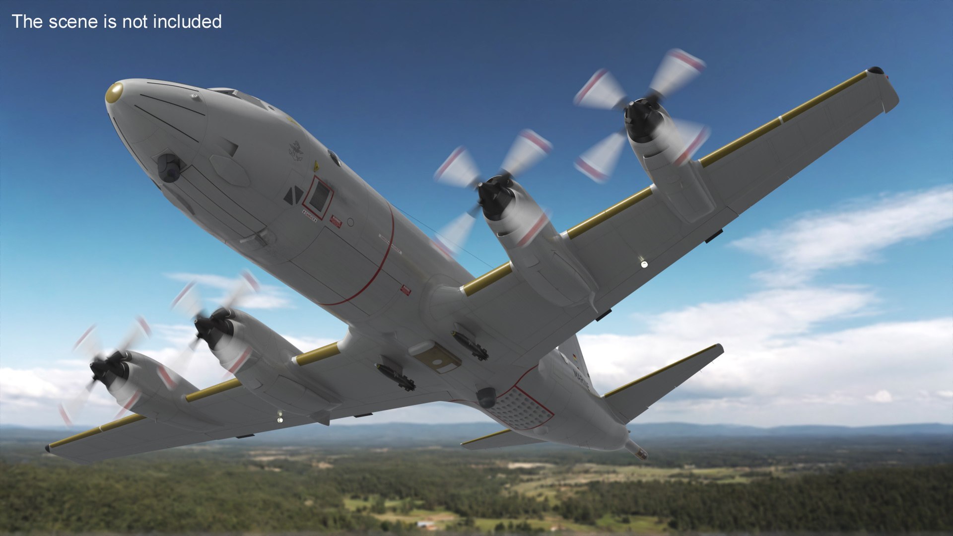 German Navy P3 Orion ASW Aircraft Rigged For Cinema 4D 3D Model ...
