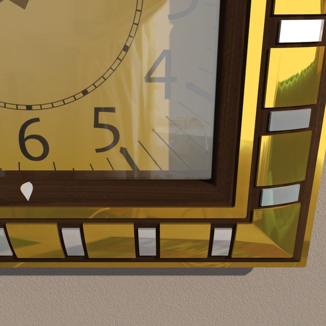 3D Square Wall Clock Decoration - TurboSquid 1605616