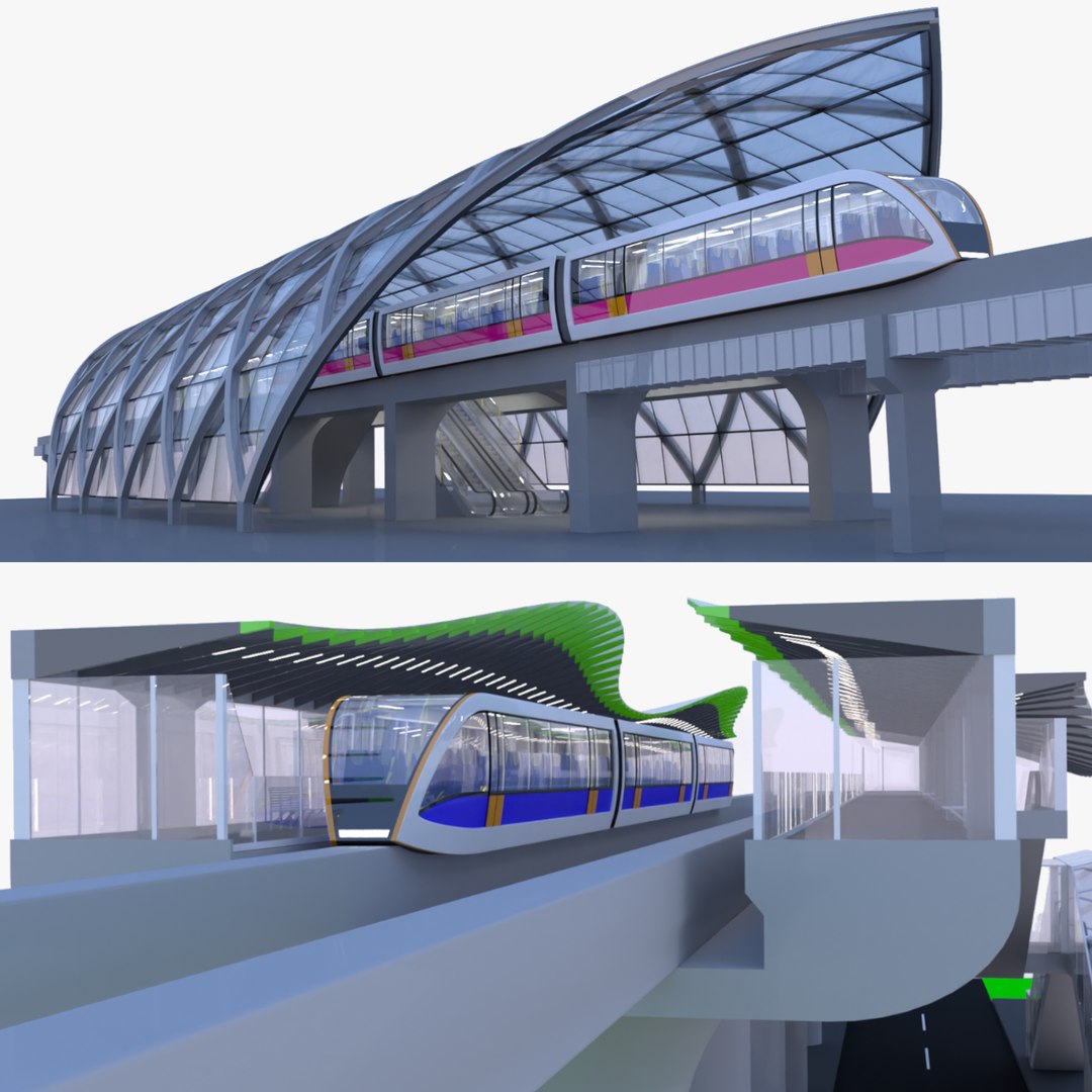 3D Monorail Stations Collection II 2024 - TurboSquid 2174177