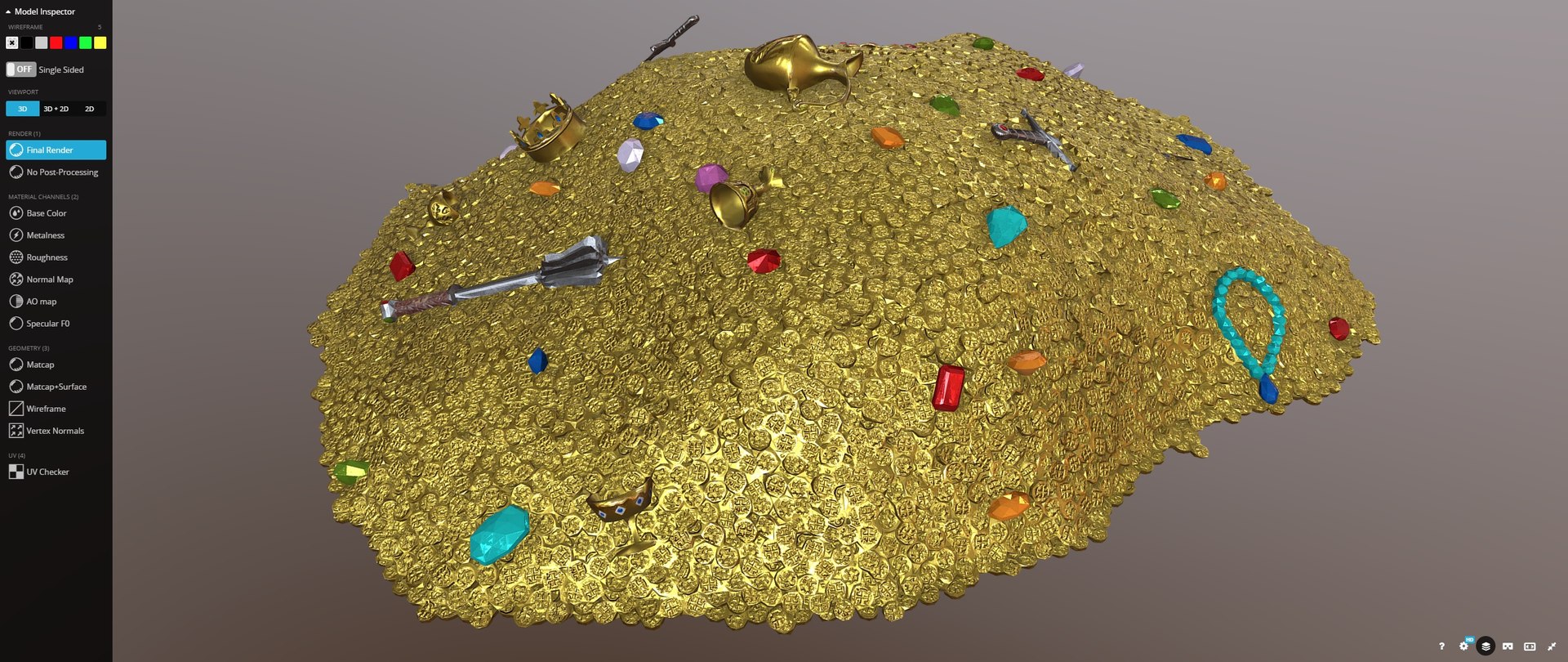 3D Gold Pile Model - TurboSquid 1671396
