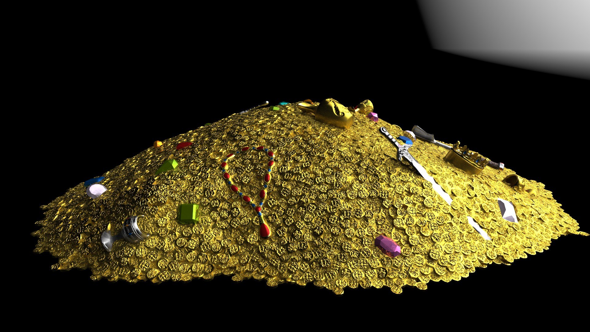 3D Gold Pile Model - TurboSquid 1671396