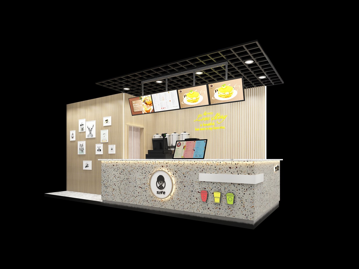 3D Milk Tea Shop - TurboSquid 2342978