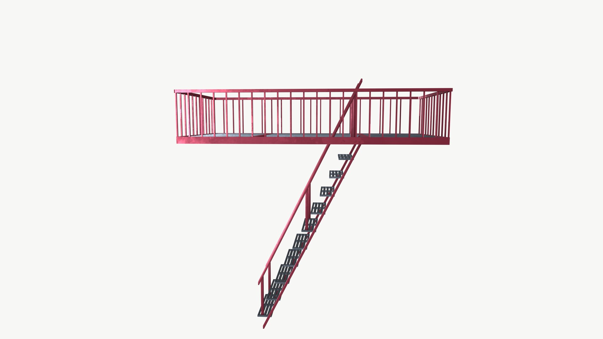 Evacuation Stairs 3D Model - TurboSquid 2338337