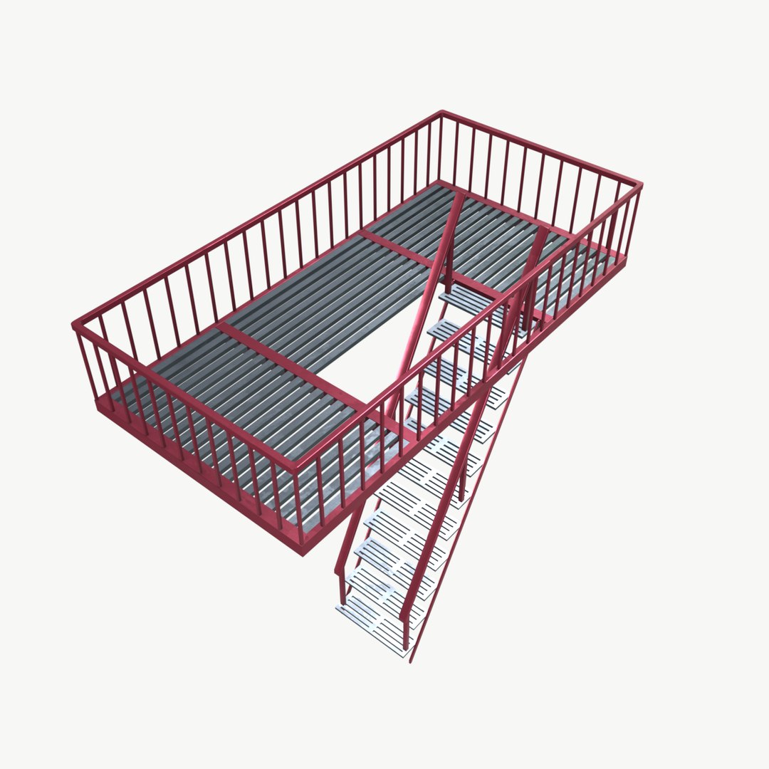 Evacuation Stairs 3D Model - TurboSquid 2338337
