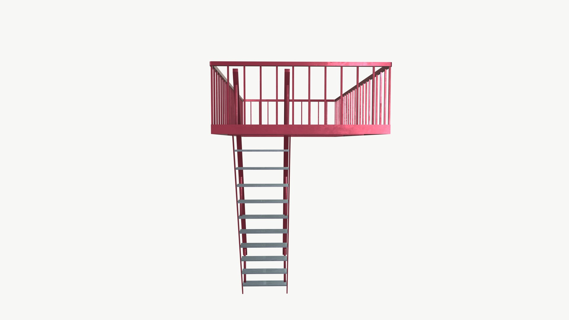 Evacuation Stairs 3D Model - TurboSquid 2338337