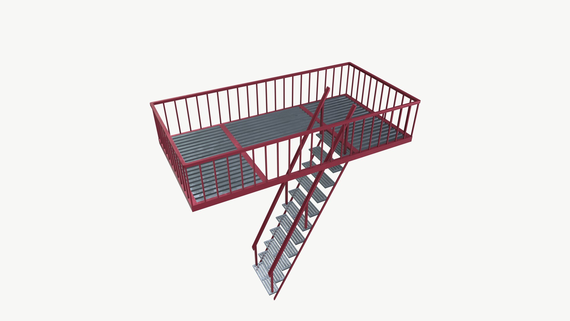 Evacuation Stairs 3D Model - TurboSquid 2338337