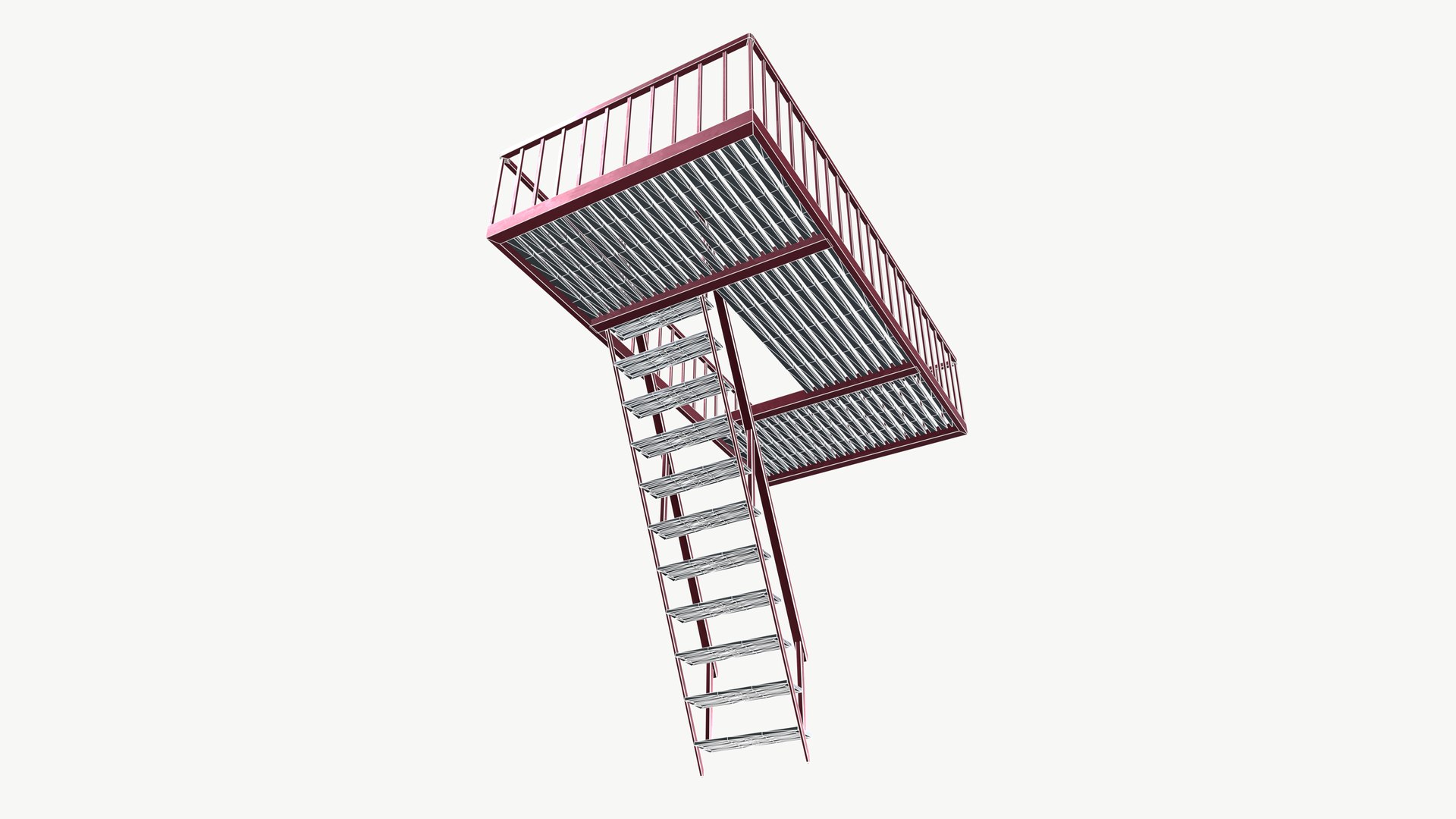 Evacuation Stairs 3D Model - TurboSquid 2338337