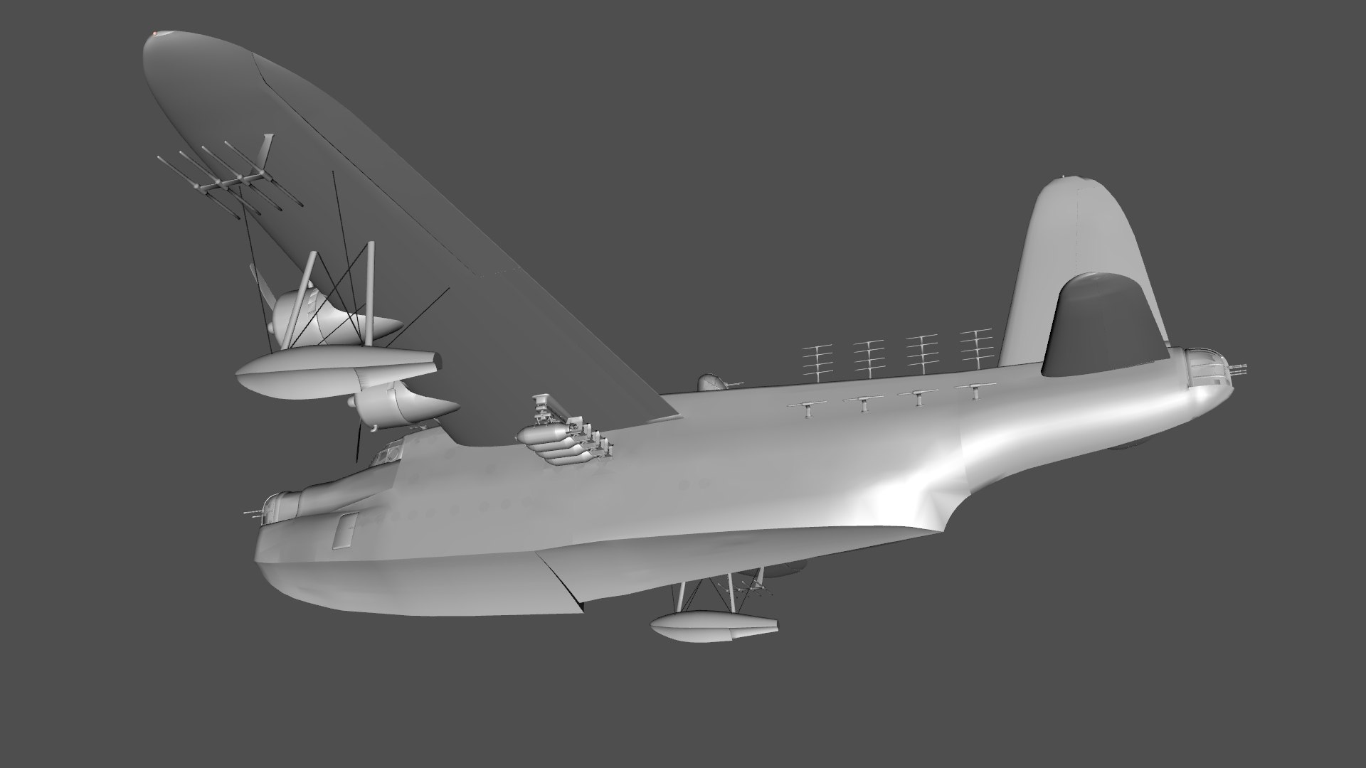 Short S25 Sunderland - Flying Boat WW2 Low-poly 3D Model - TurboSquid ...