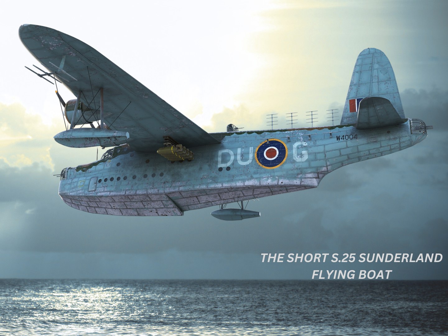 Short S25 Sunderland - Flying Boat WW2 Low-poly 3D Model - TurboSquid ...