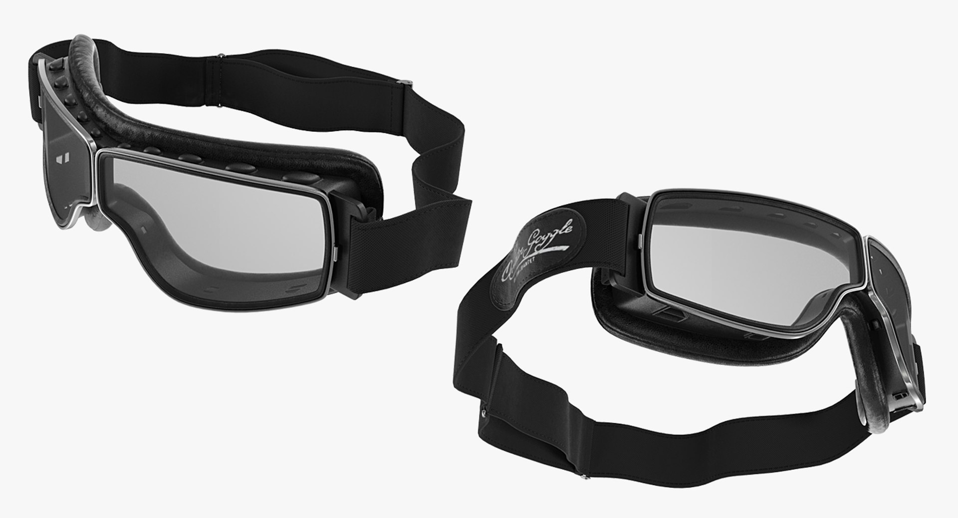 Retro Pilot Goggles Black 3D Model - TurboSquid 1418871