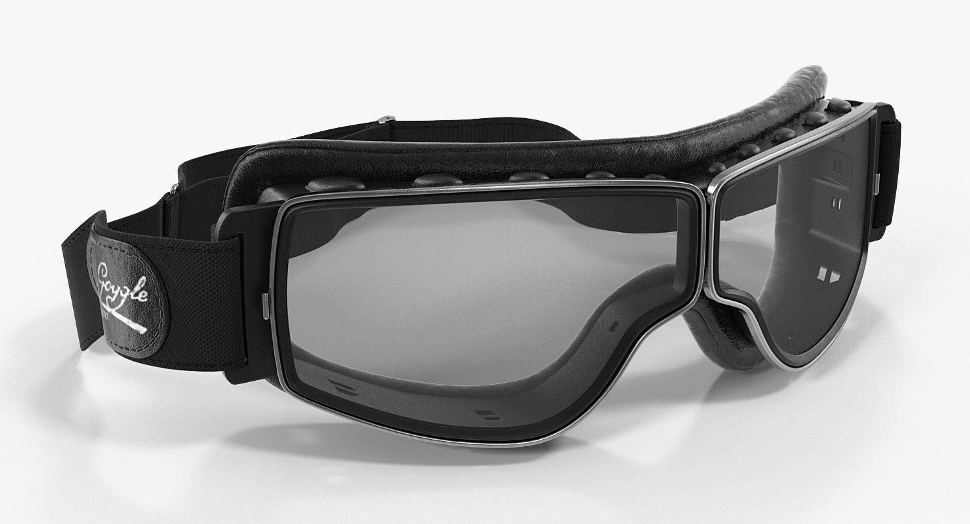 Retro Pilot Goggles Black 3D Model - TurboSquid 1418871