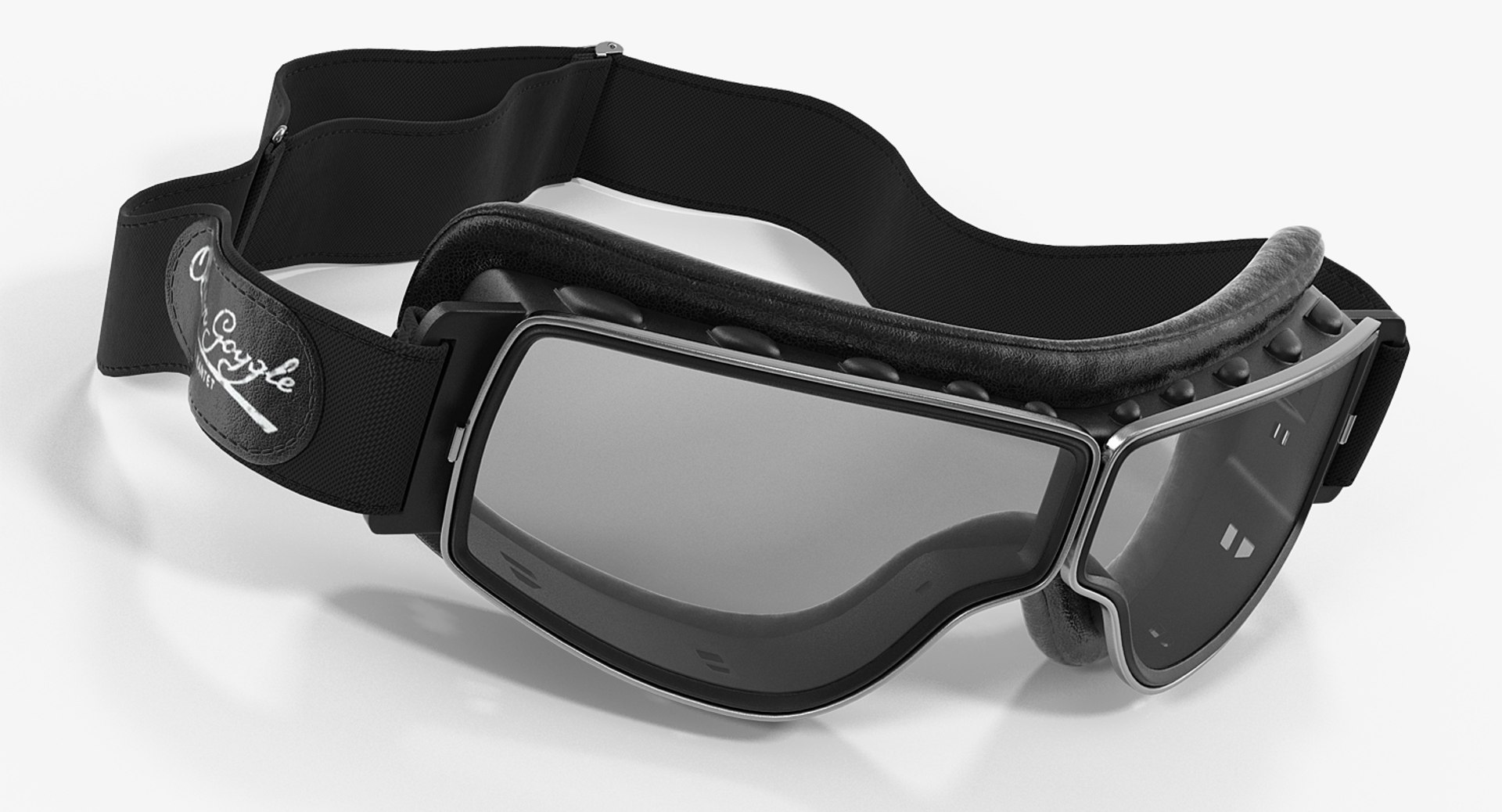 Retro pilot goggles black 3D model - TurboSquid 1418871