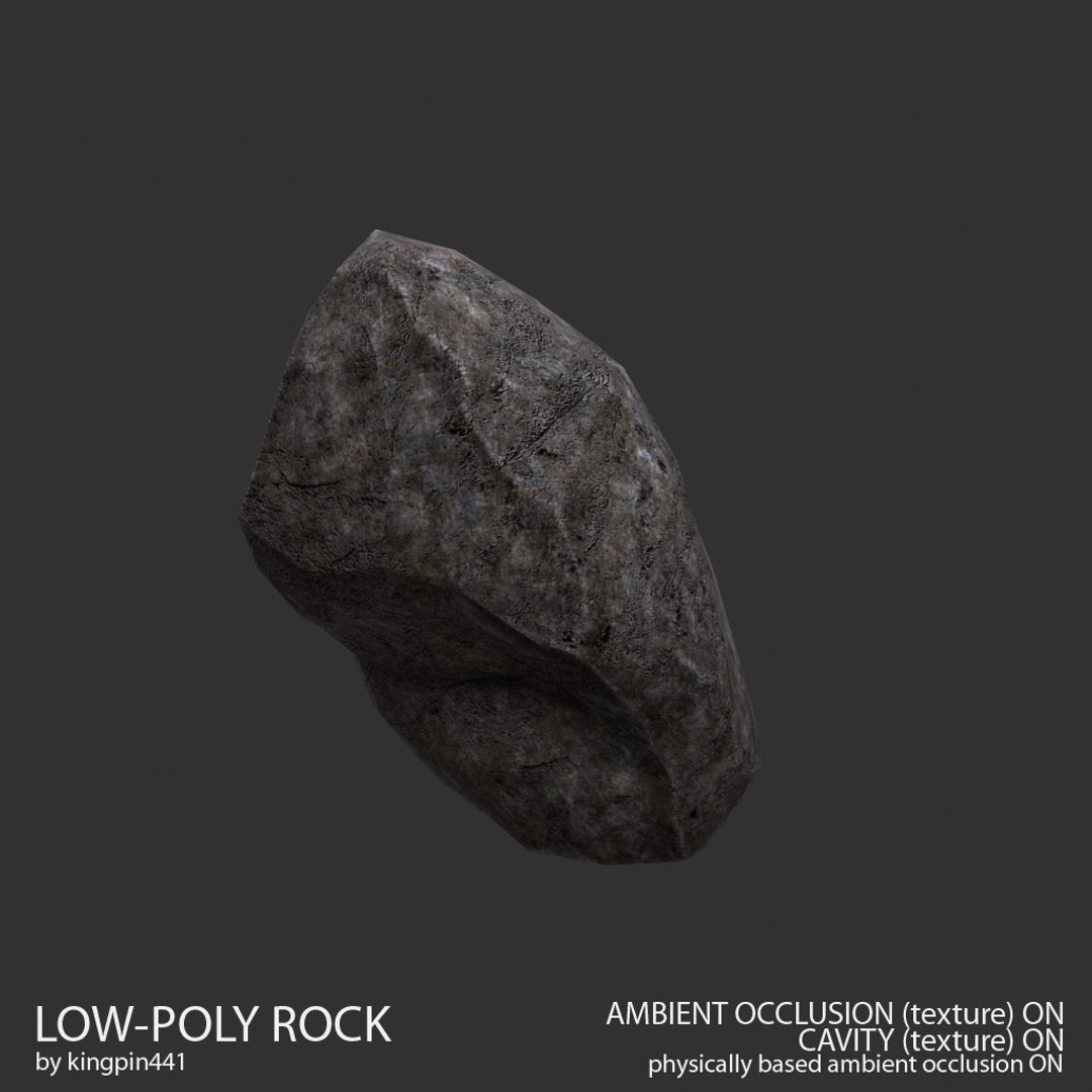 low-poly rock 3d model