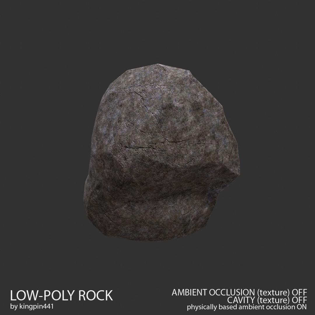 low-poly rock 3d model