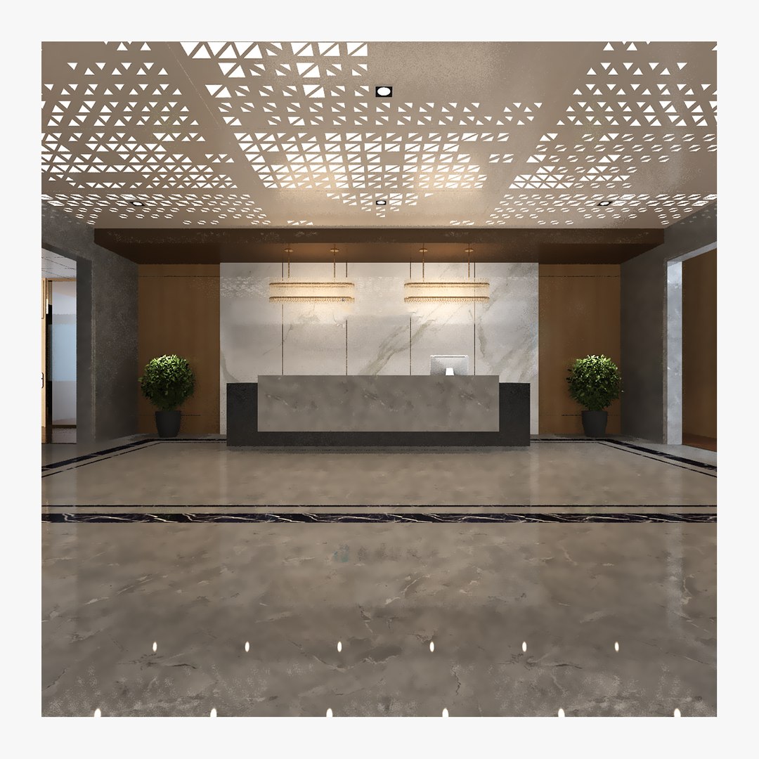 3D Reception Desk Model - TurboSquid 2222345