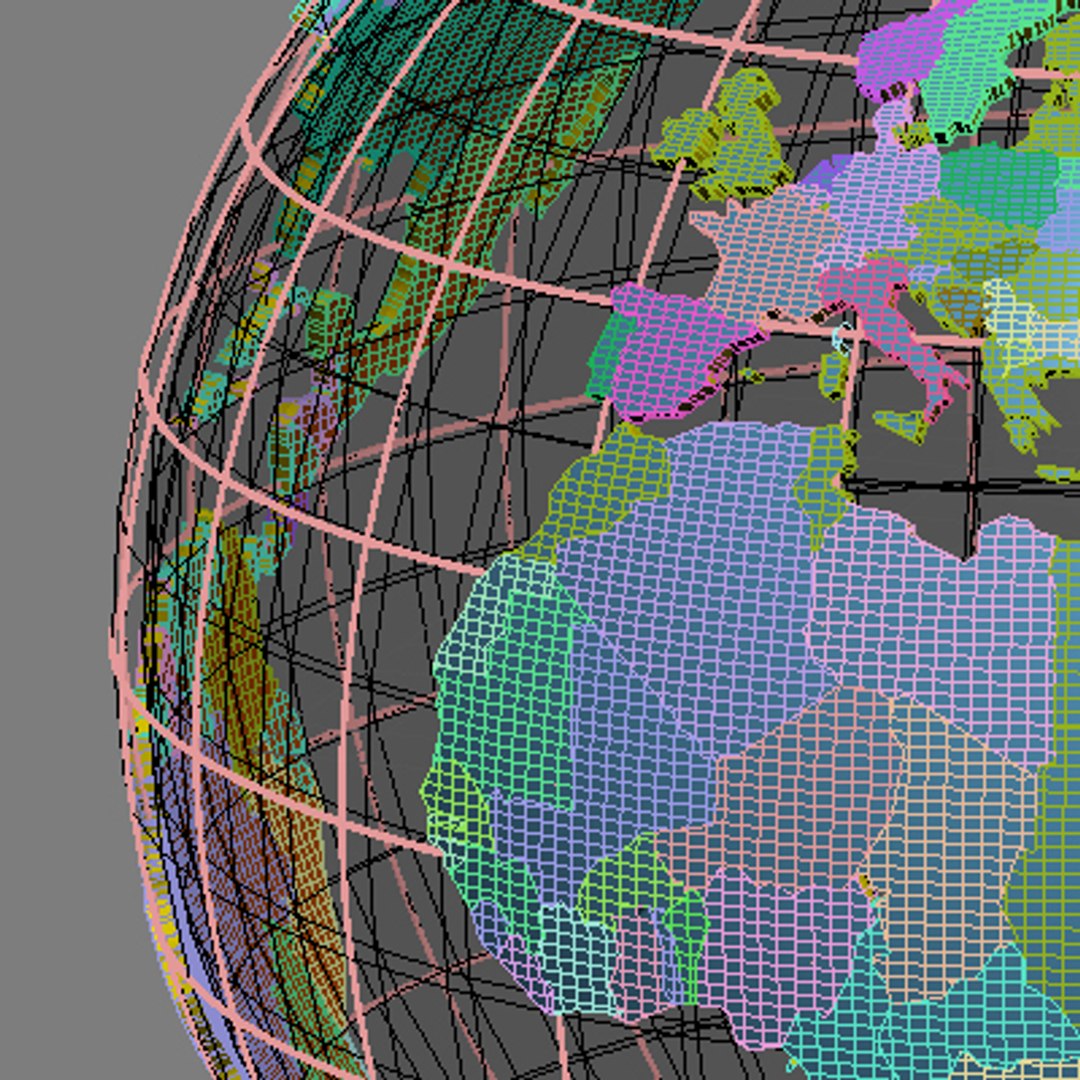 3d Geopolitical Earth Countries Continents Model