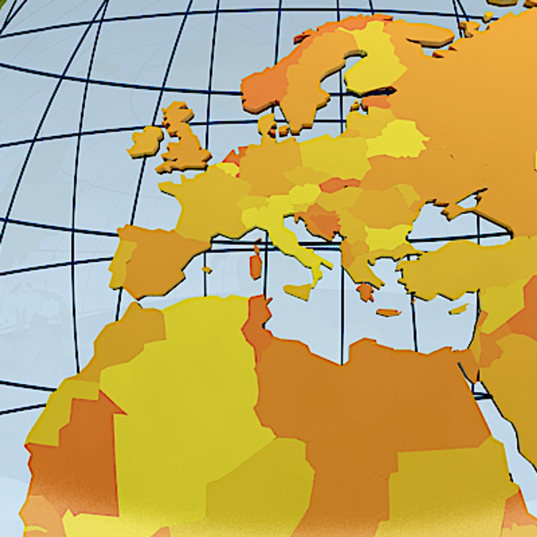 3d Geopolitical Earth Countries Continents Model