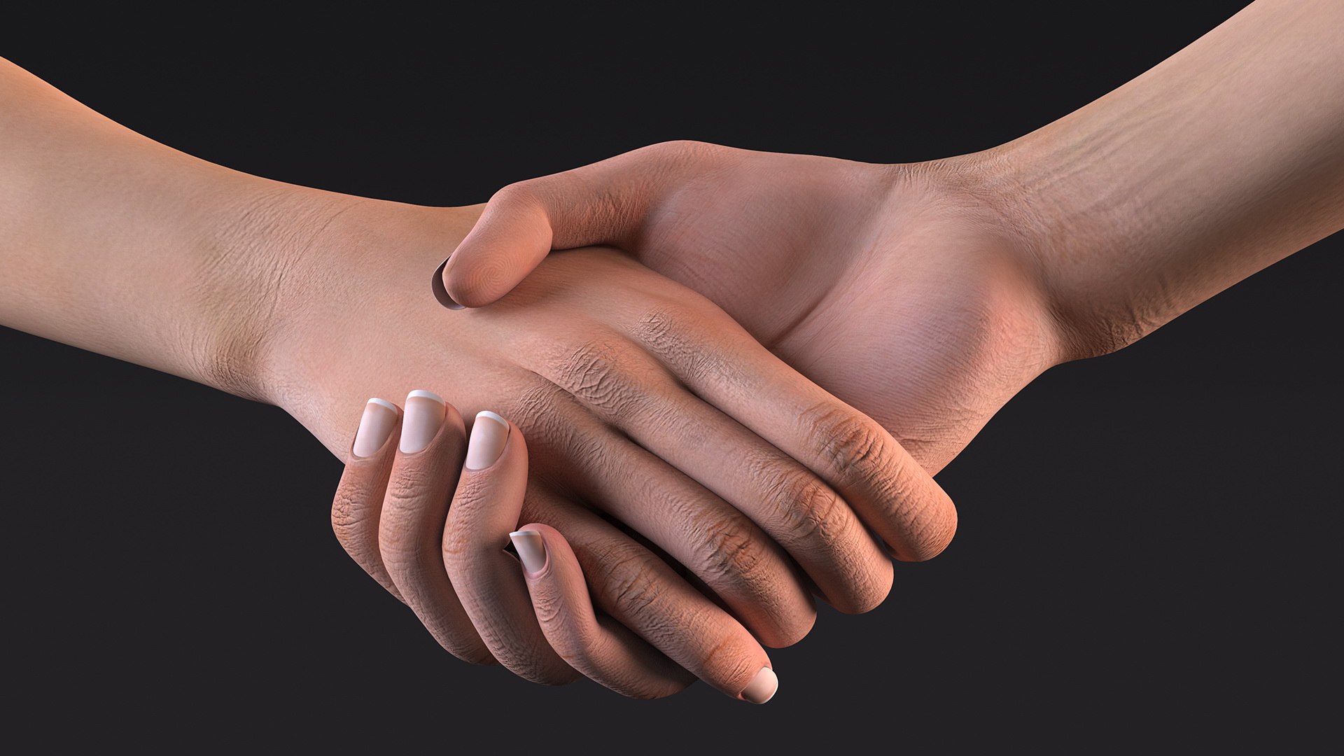 3D Handshake Female Hand Rigged Model - TurboSquid 2114150