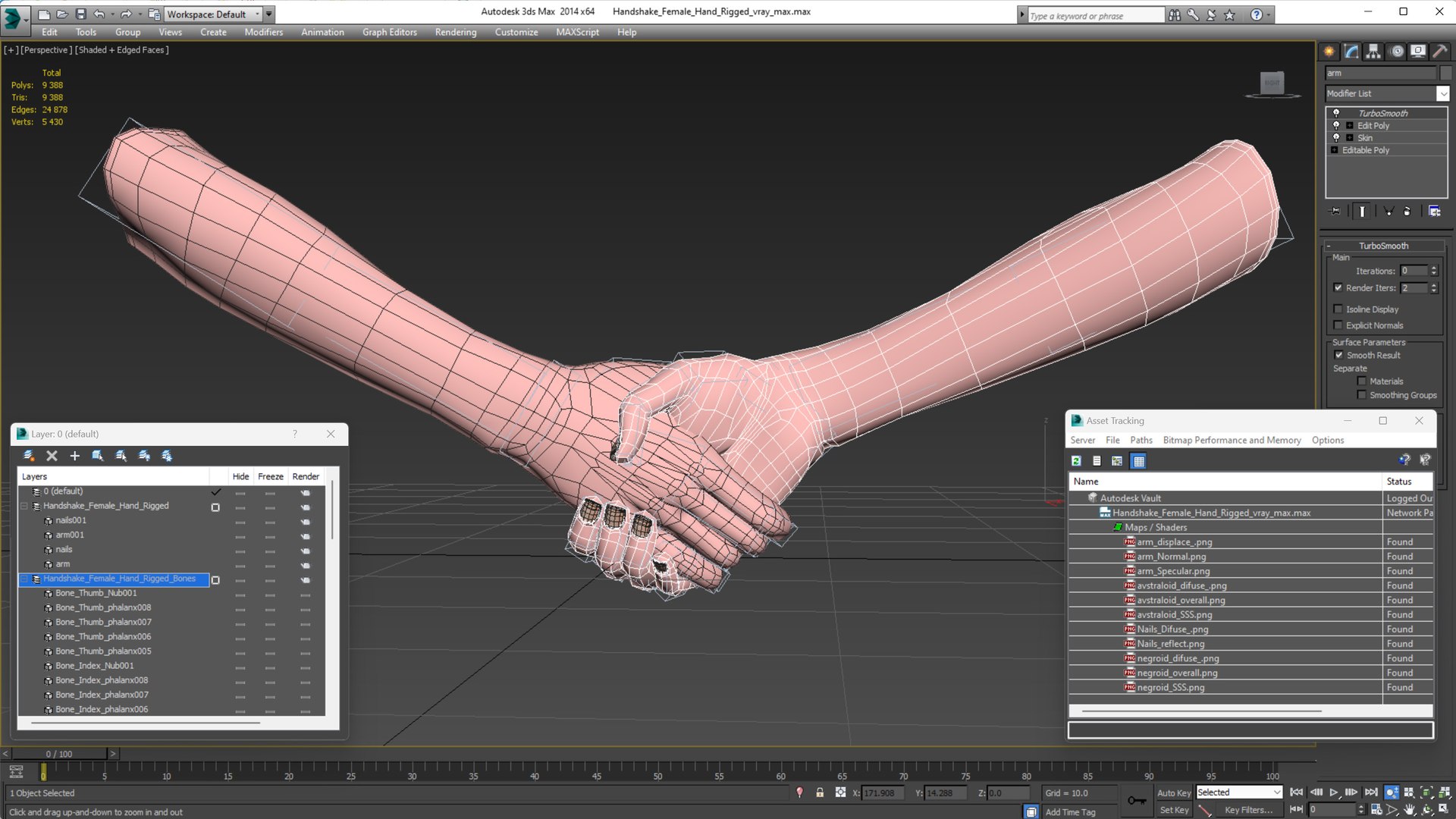 3D Handshake Female Hand Rigged model - TurboSquid 2114150