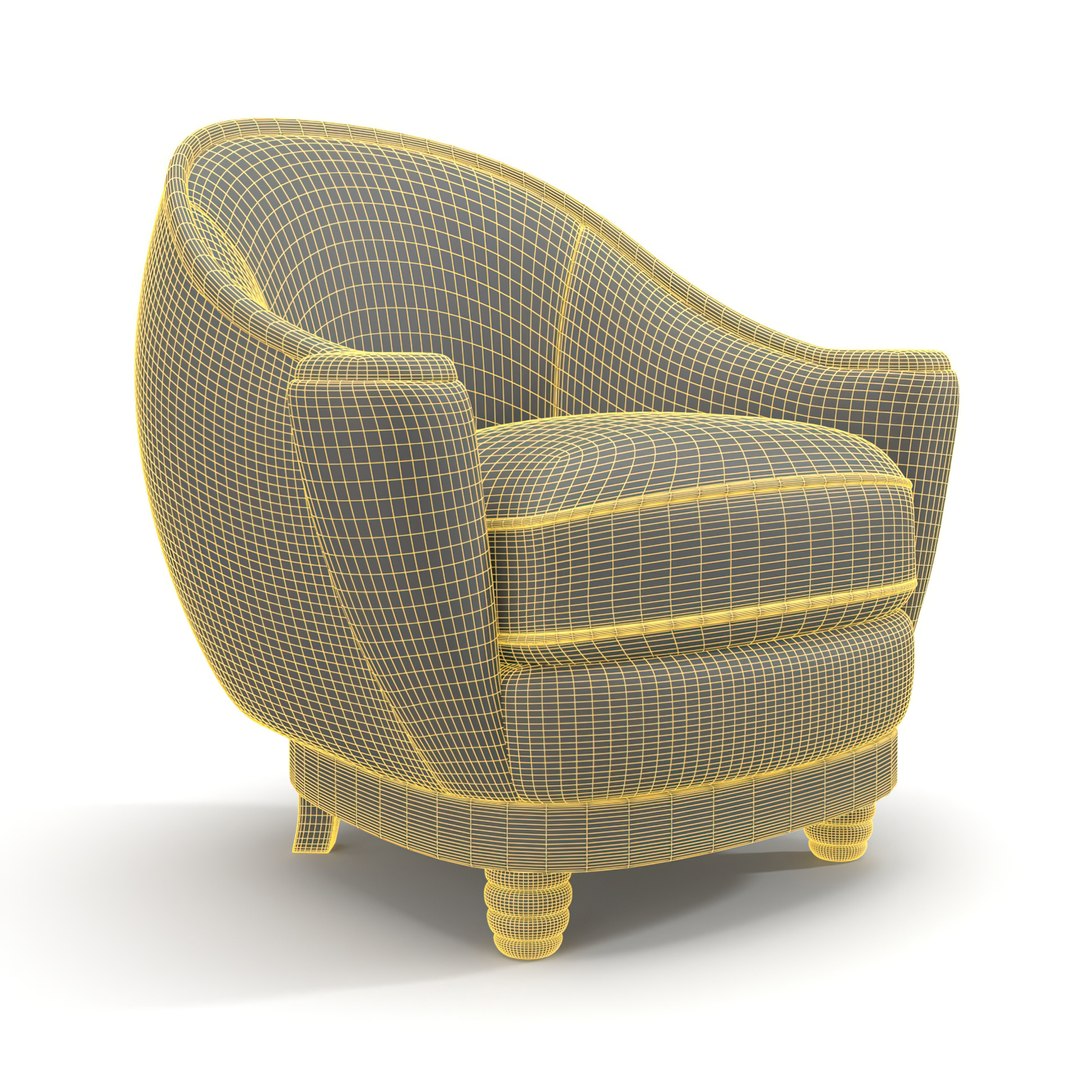 Bergere Lounge Armchair PBR 3D Model - TurboSquid 2209084