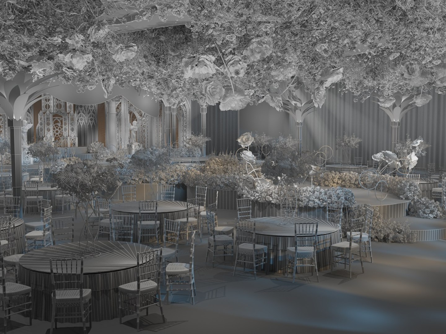 Wedding Banquet Hall 3 3D Model - TurboSquid 1915063