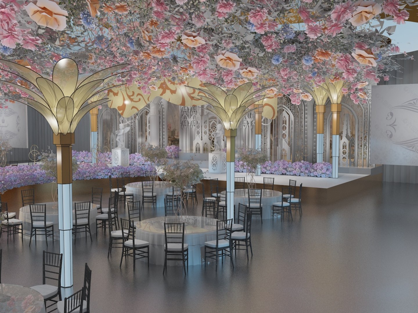 Wedding Banquet Hall 3 3D Model - TurboSquid 1915063