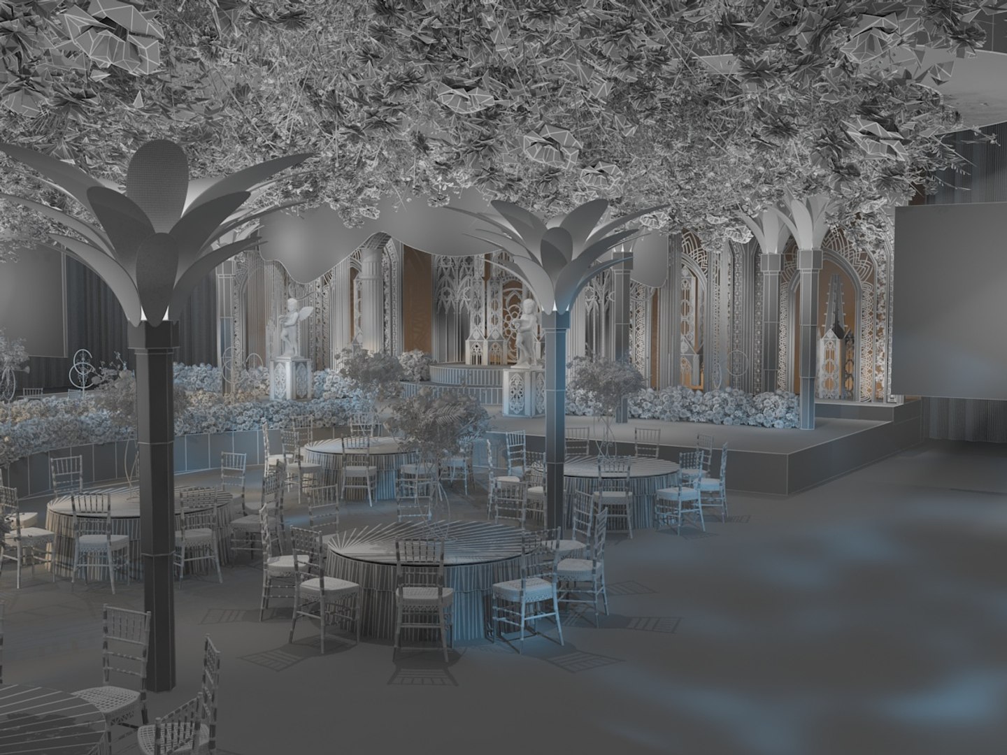 Wedding Banquet Hall 3 3D Model - TurboSquid 1915063
