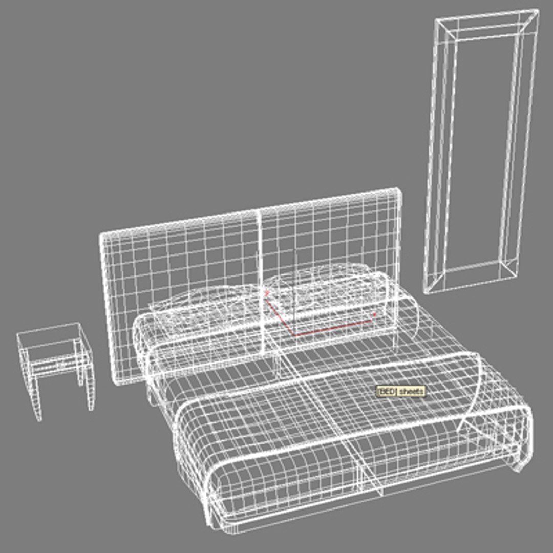 3d Bedroom Set Bed Model