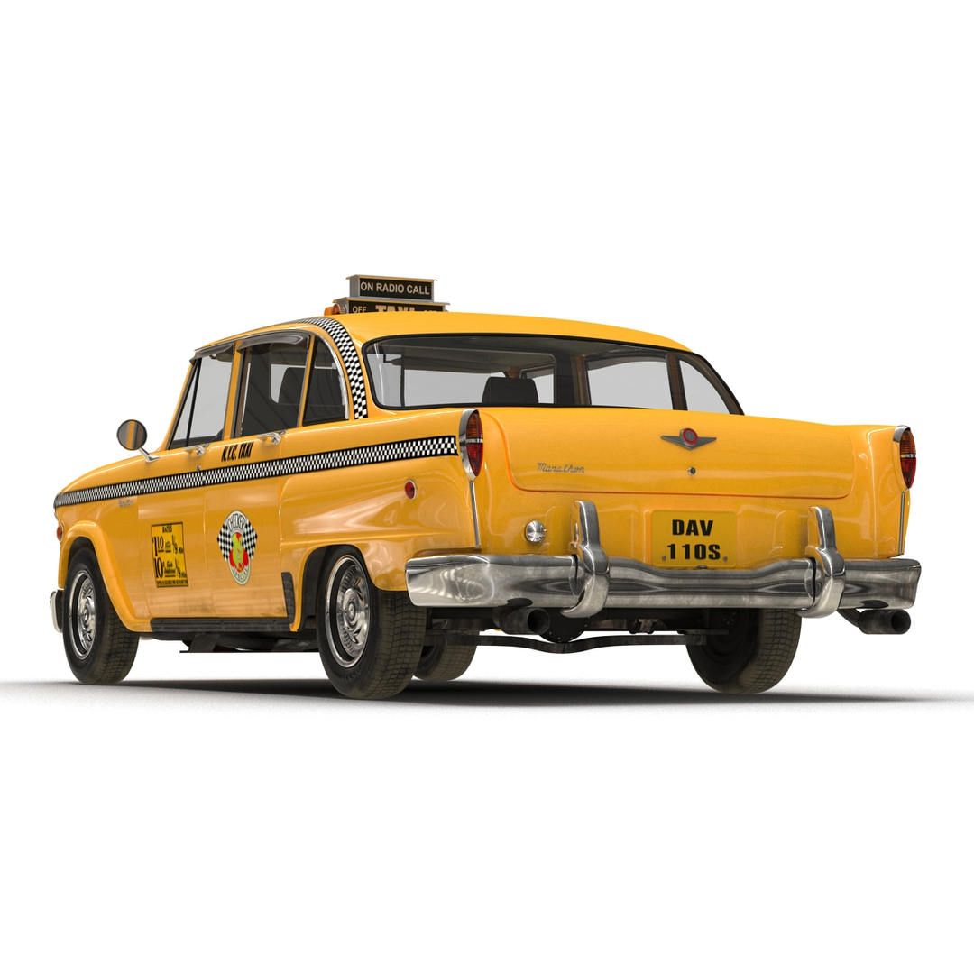 3d model old nyc checker cab